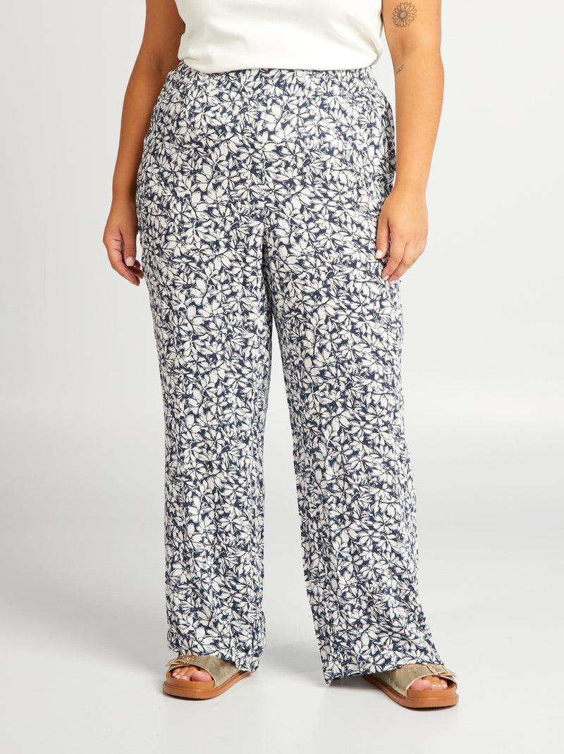 Pantalón fluido 'Vero moda curve' - AZUL - Tallas grandes - Mujer - 37. ...
