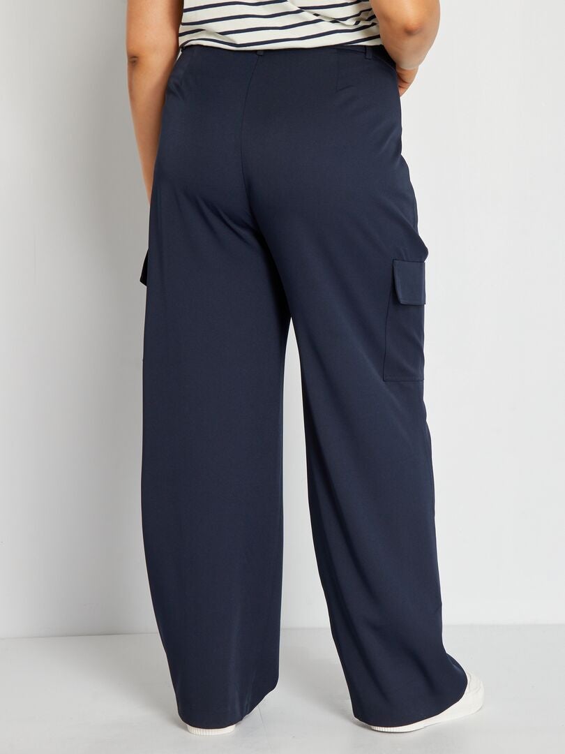 Pantalón tipo cargo color liso - azul - Kiabi - 25.00€