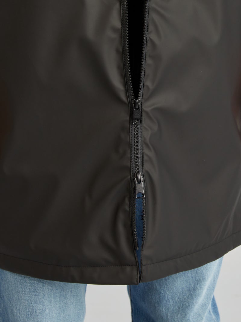 Parka larga impermeable con interior forrado - negro - 0.00€ - Kiabi