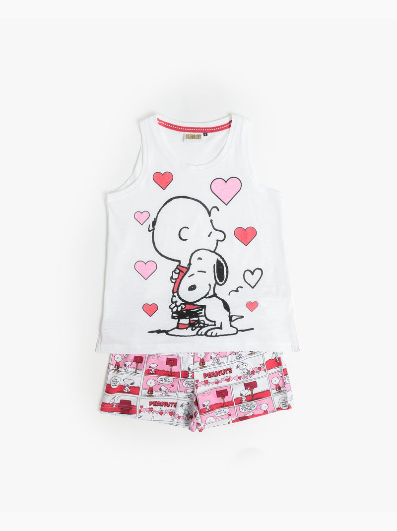 PEANUTS Pijama Sin mangas Love Valentines para Niña - Blanco ...