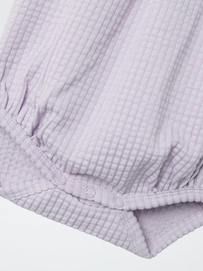 Pelele de punto gofrado 'Guppy' - PURPURA - Bebé niña - 13.00€ - Kiabi
