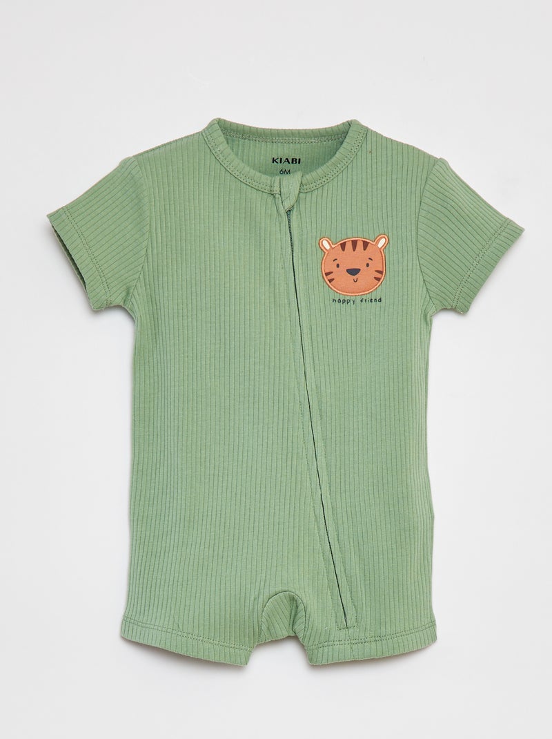 Pelele ligero con cremallera - VERDE - Bebé niño - 8.00€ - Kiabi