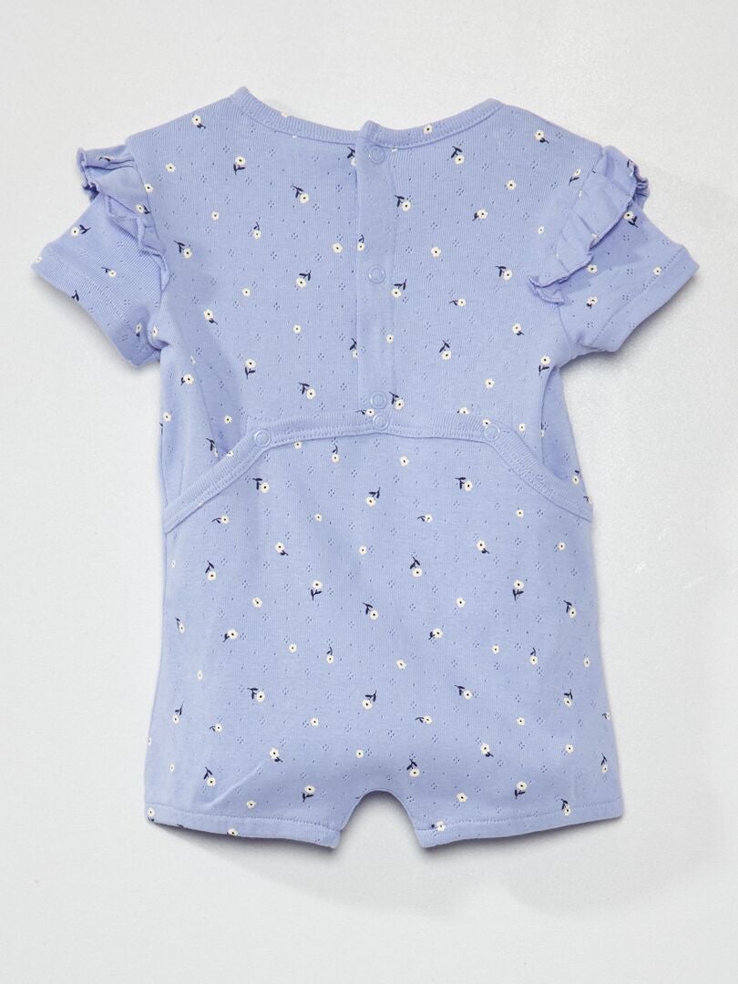 Pijama bloomer con estampado de flores - AZUL - Kiabi - 10.00€