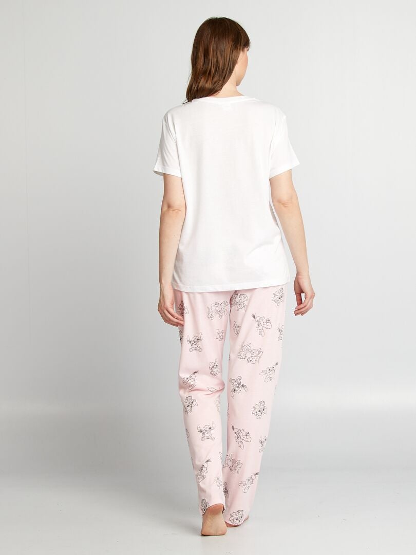 Pijama con camiseta + pantalón 'Stitch' 'Disney' - 2 piezas - ROSA - Kiabi - 18.00€