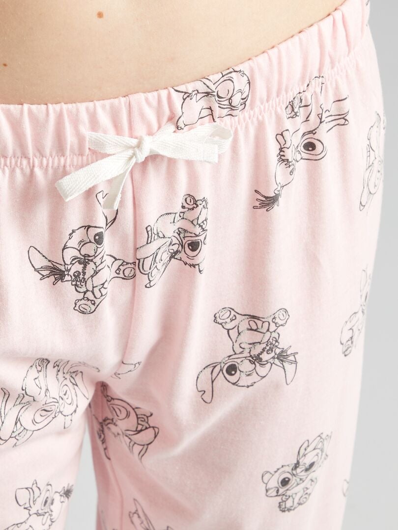 Pijama con camiseta + pantalón 'Stitch' 'Disney' - 2 piezas - ROSA - Kiabi - 18.00€