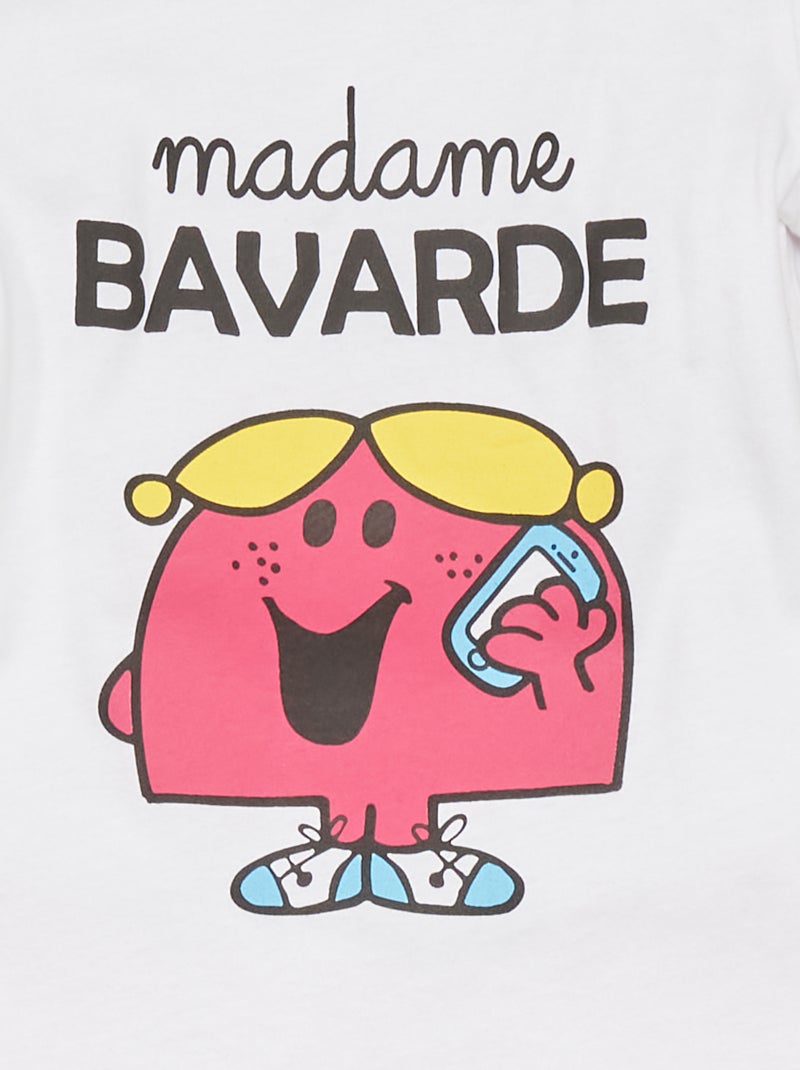 Pijama corto 'Señora charlatana' - BLANCO - 15.00€ - Kiabi