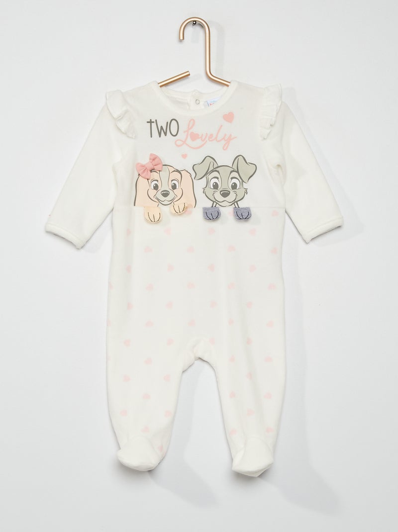 Pijama de terciopelo 'La dama y el vagabundo' - blanco - 14.00€ - Kiabi