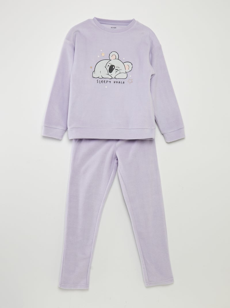 Pijama largo de tejido polar - 2 piezas - AZUL - 10.00€ - Kiabi