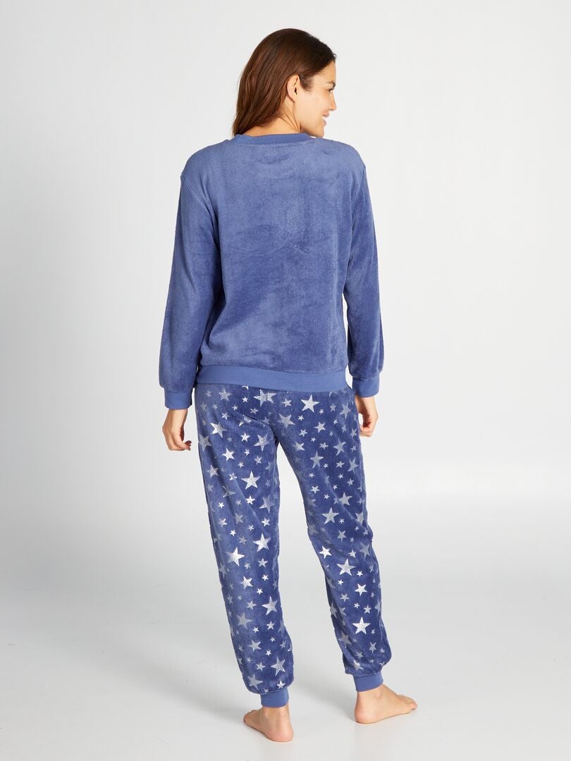 Pijama largo de tejido polar 'Stitch' - 2 piezas - AZUL - Kiabi - 26.00€
