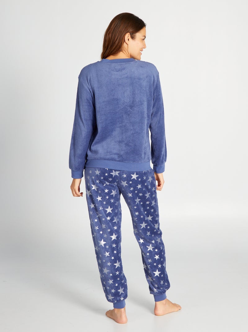 Pijama largo de tejido polar 'Stitch' - 2 piezas - AZUL - 26.00€ - Kiabi