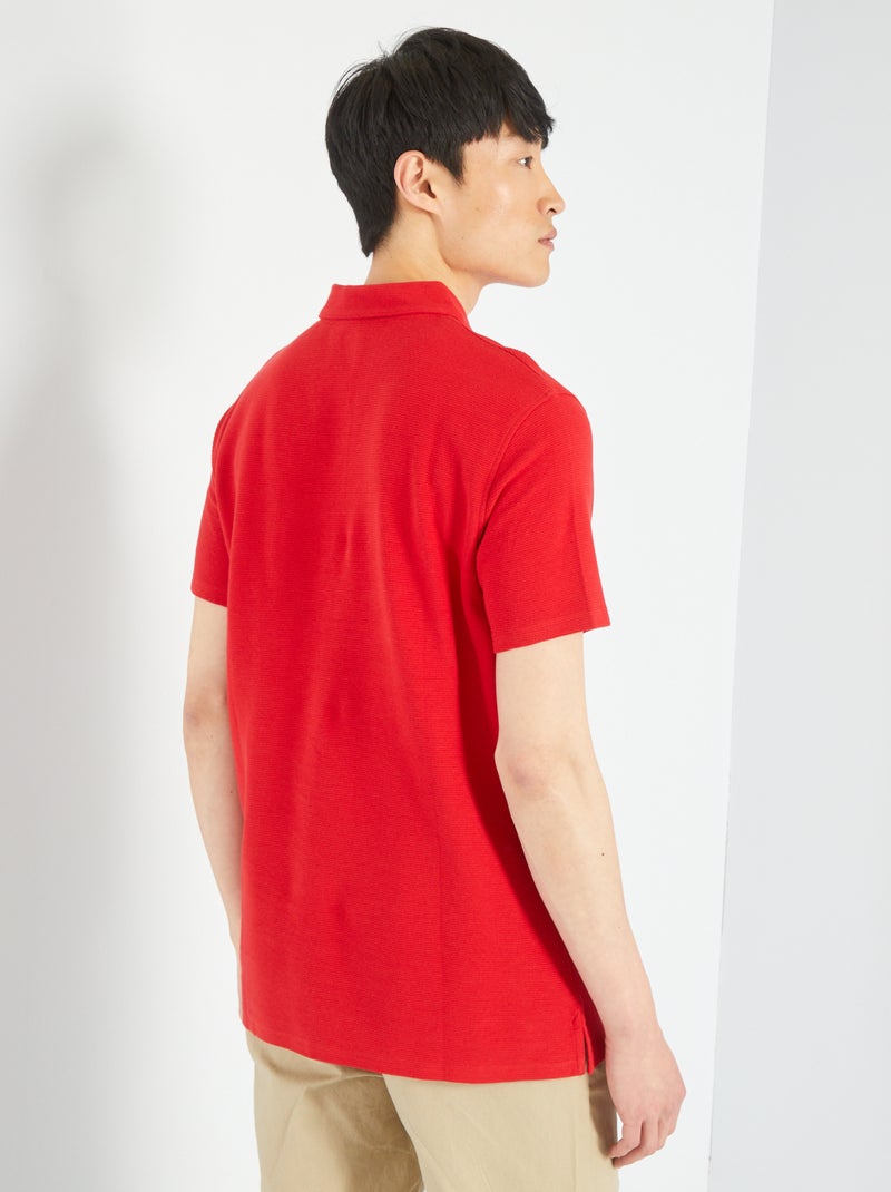 Polo de jacquard liso - ROJO - 12.00€ - Kiabi