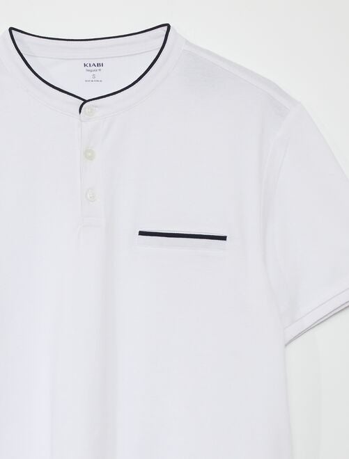 Polo cuello mao blanco