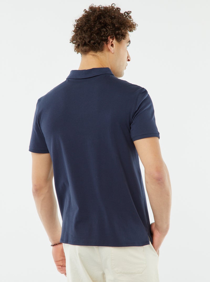 Polo de punto liso con manga corta - NEGRO - Hombre - 10.00€ - Kiabi