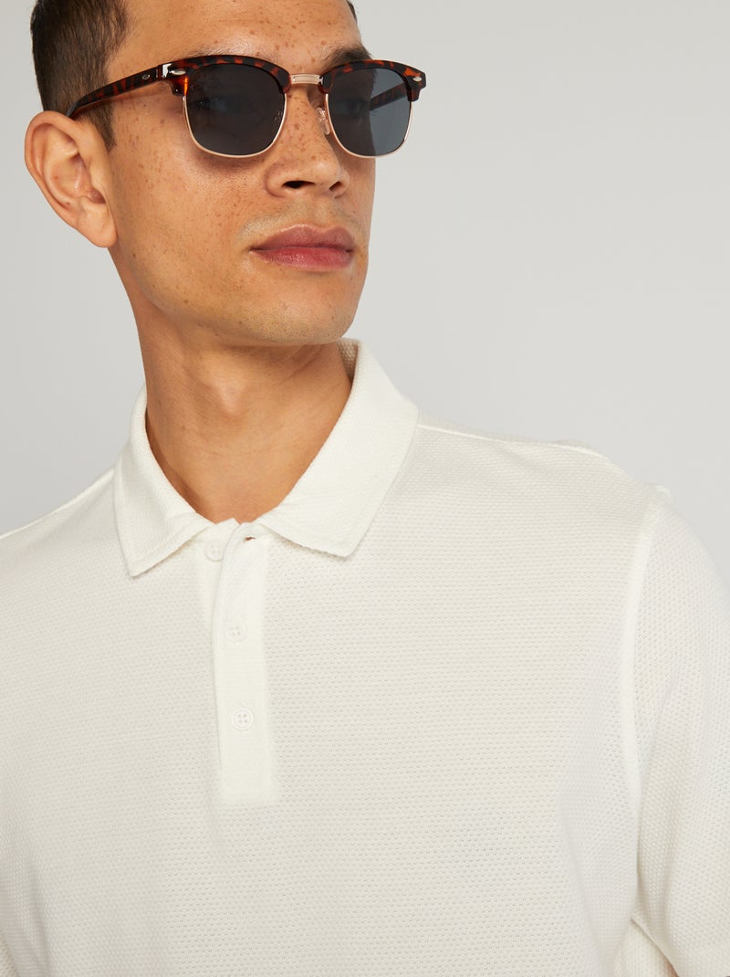 Polo liso con textura - BLANCO - Kiabi - 12.00€