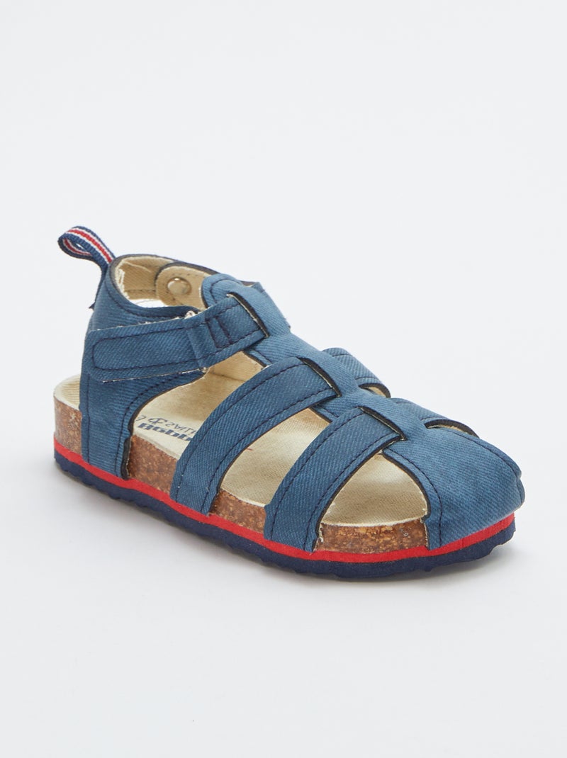 Sandalias abiertas efecto corcho - AZUL - 16.00€ - Kiabi