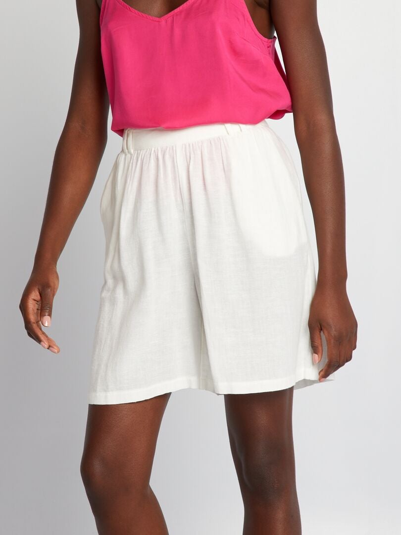 Short ancho de lino - BLANCO - Kiabi - 18.00€