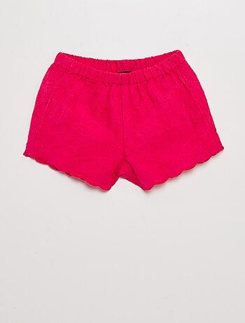 Short entallado de popelina - ROSA - Kiabi - 8.00€