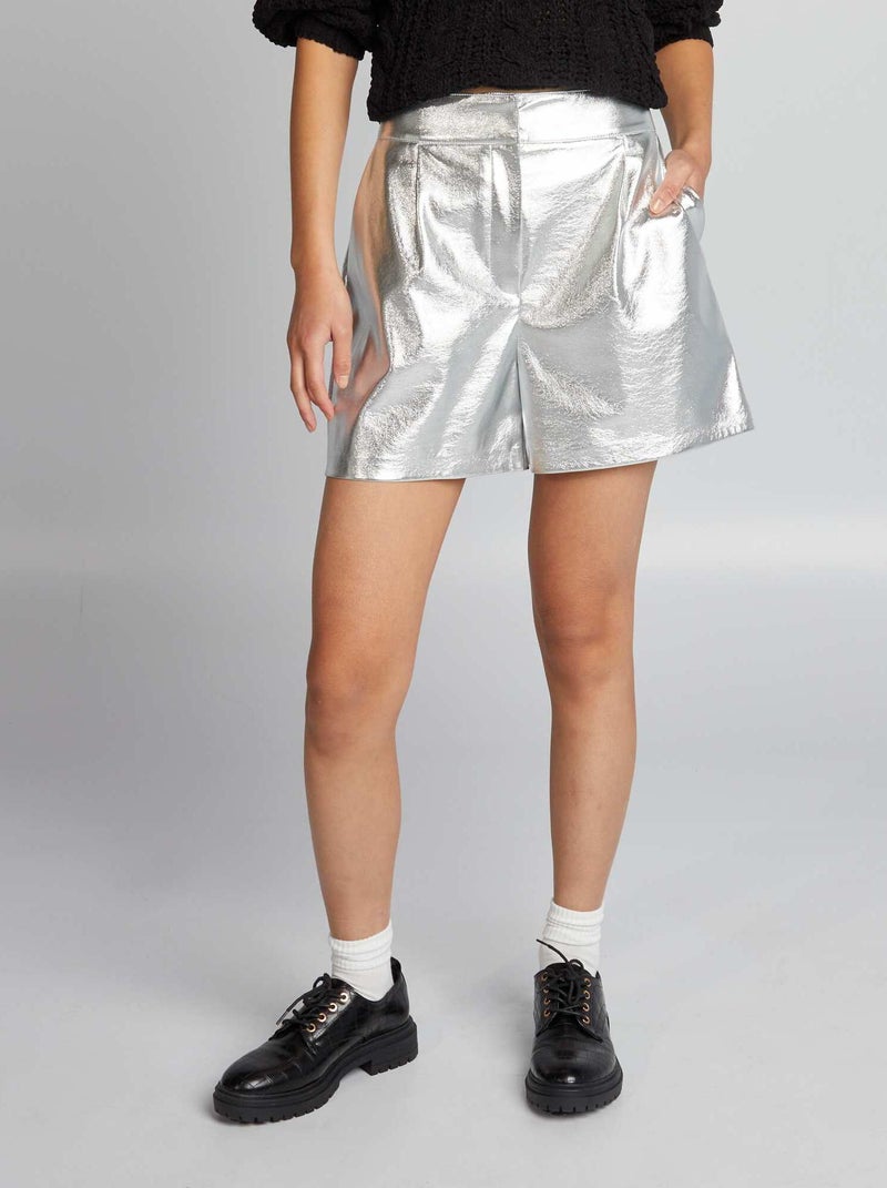 Short sintético plateado - GRIS - 20.00€ - Kiabi