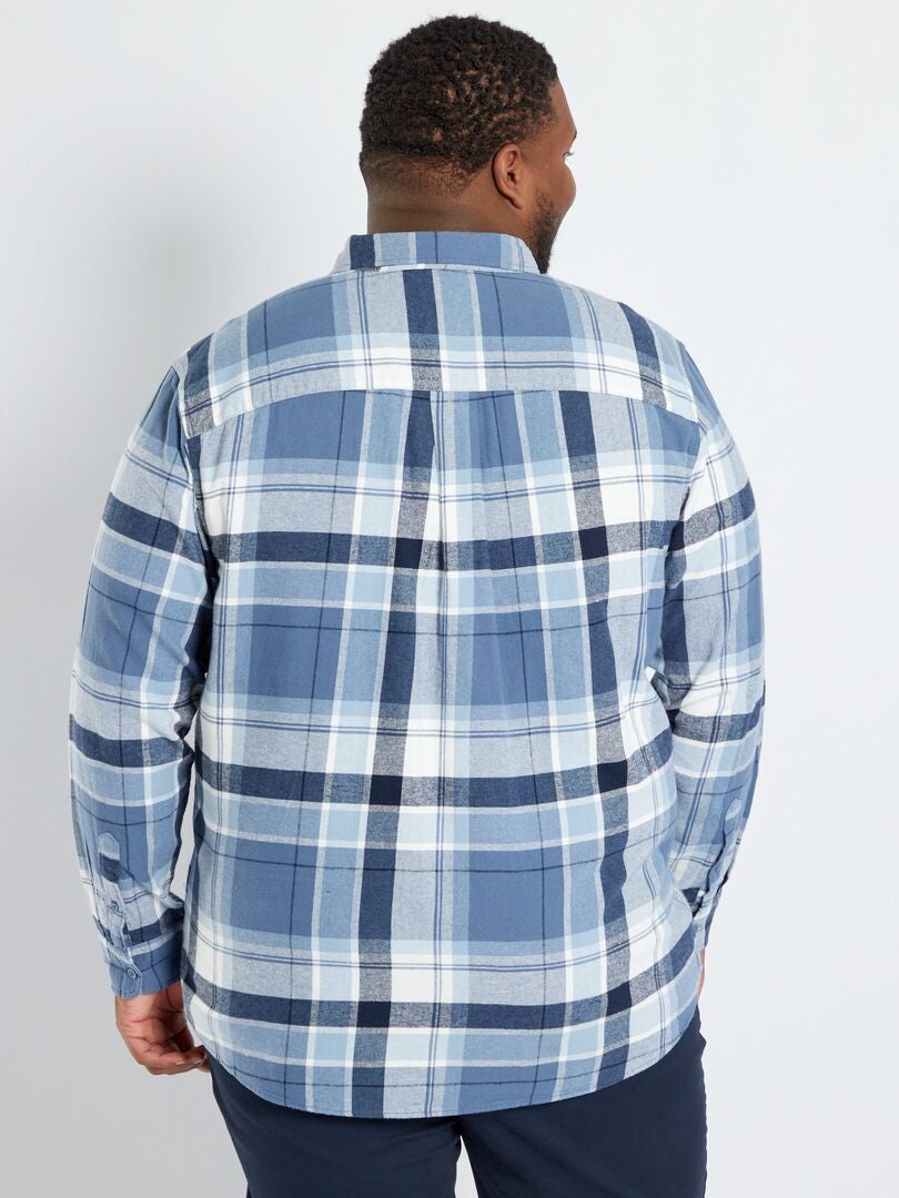 Sobrecamisa de cuadros de franela - AZUL - Kiabi - 22.00€