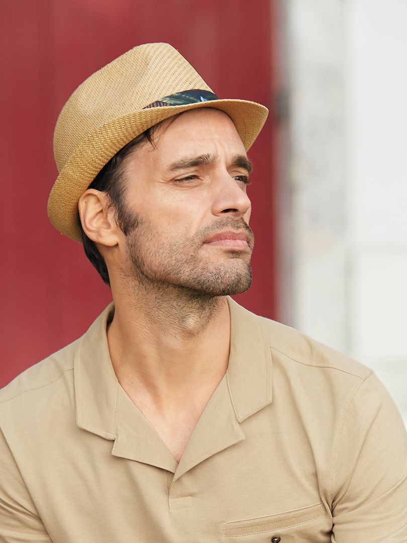 Sobrero tipo borsalino de paja - beige - Kiabi - 7.00€