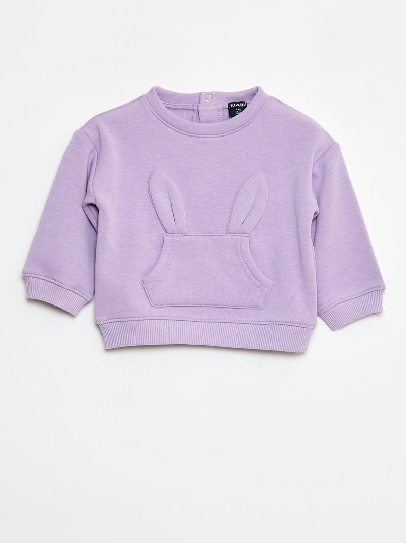 Sudadera animada de algodón - Purpura - Bebé niña - 9.00€ - Kiabi