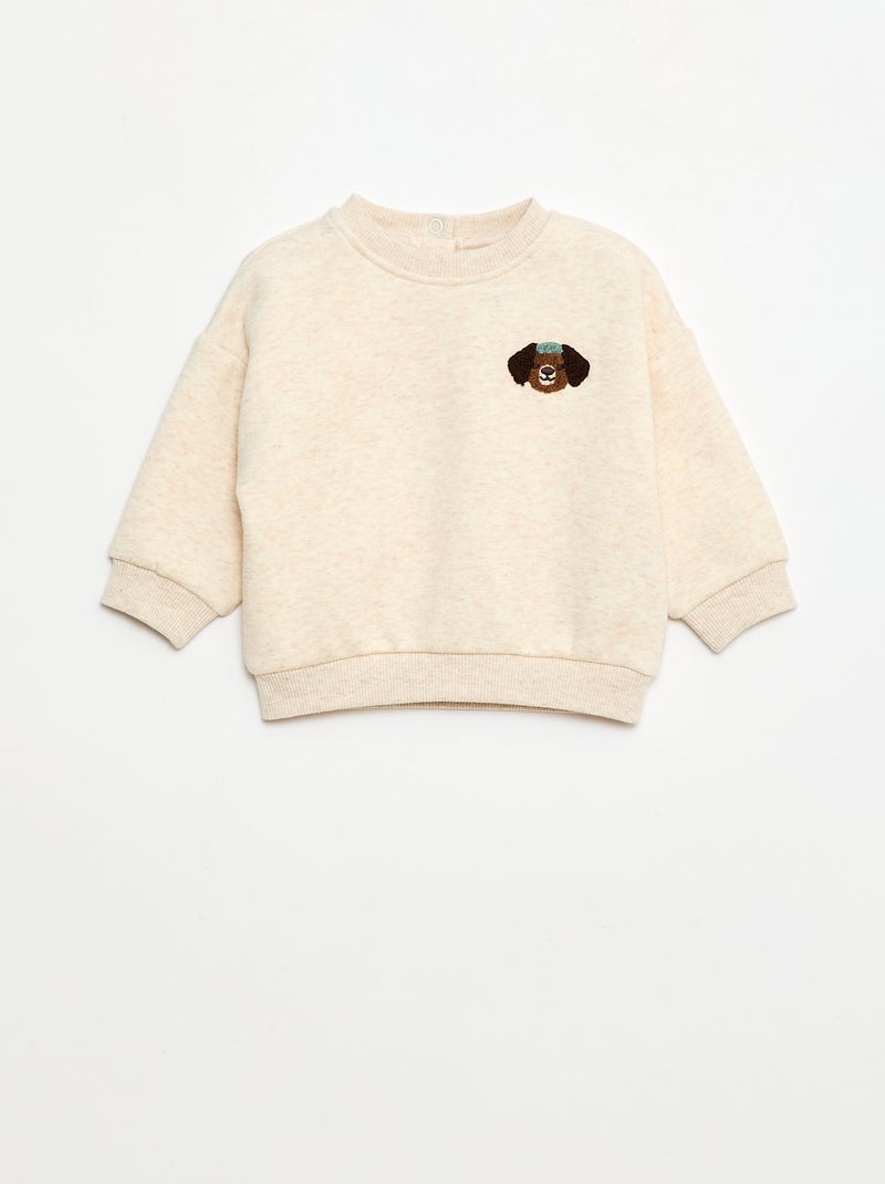 Sudadera animada de manga larga - Beige - Bebé niño - 10.00€ - Kiabi