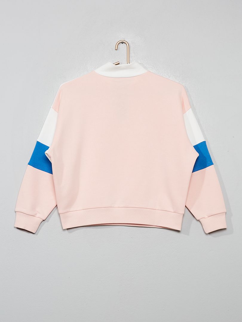 Sudadera colorblock con cremallera - rosa - Kiabi - 14.00€