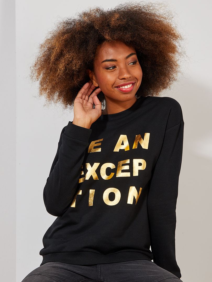 Sudadera con estampado delantero - NEGRO - Kiabi - 8.00€