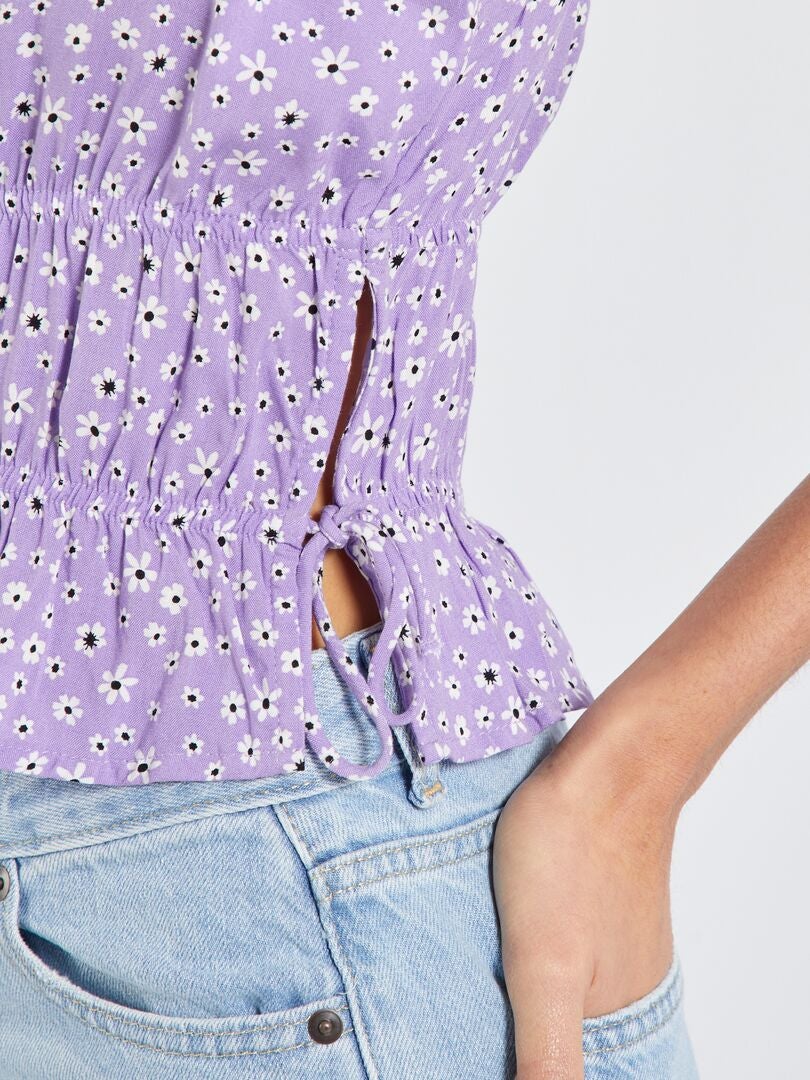 Top de flores con tirantes finos - PURPURA - Kiabi - 9.00€