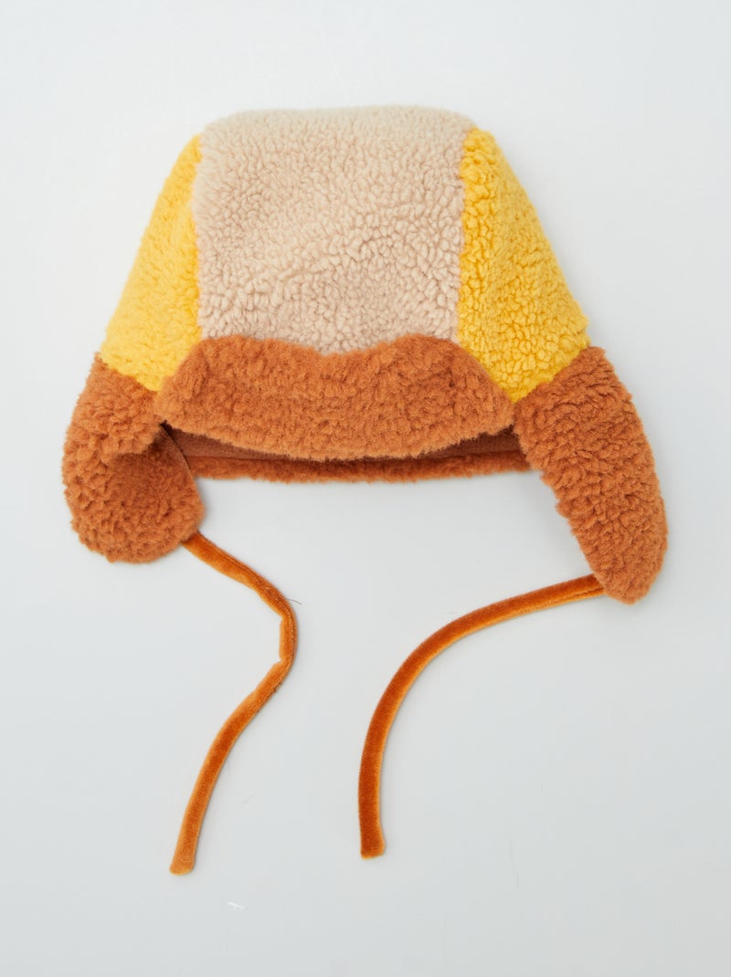 Ushanka de borreguito colorblock - BEIGE - 0.00€ - Kiabi