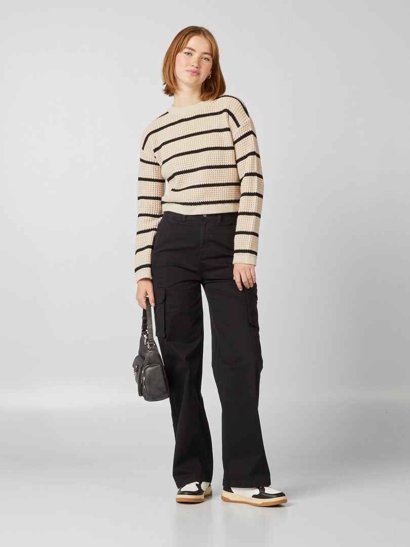 Vaquero ancho con bolsillos en los laterales - negro - Kiabi - 18.00€ Vaquero ancho con bolsillos en los laterales - negro - Kiabi - 18.00€