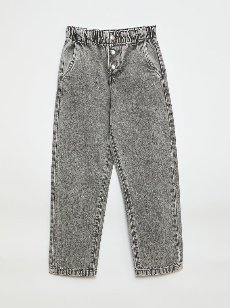Vaquero mom con bolsillos en forma de corazón - Gris - Niña - 15.00 ...