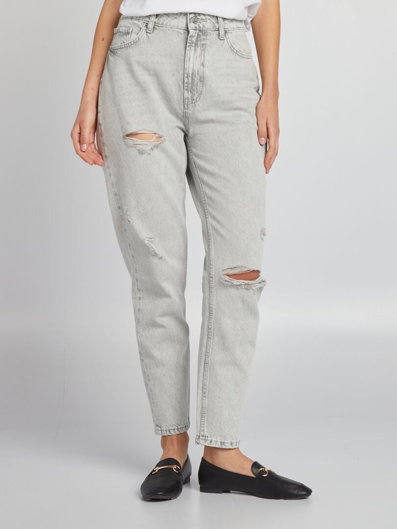Vaquero mom fit - GRIS - Kiabi - 20.00€