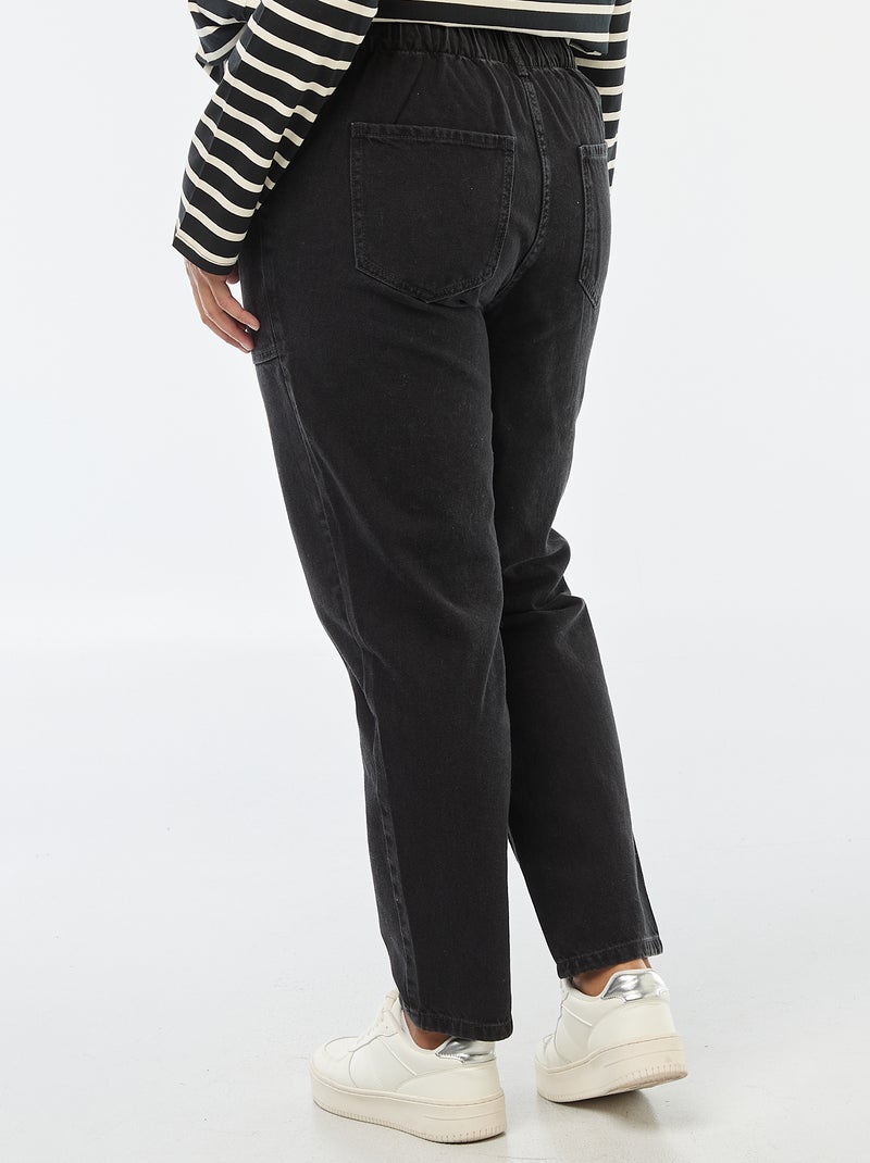 Vaqueros mom con cintura elástica - Gris - Tallas grandes - Mujer - 25. ...