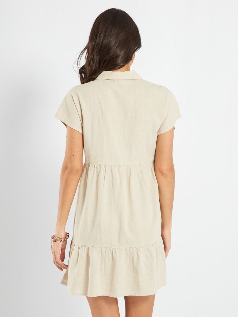 Vestido corto de lino 'JDY' - beige - Kiabi - 27.00€