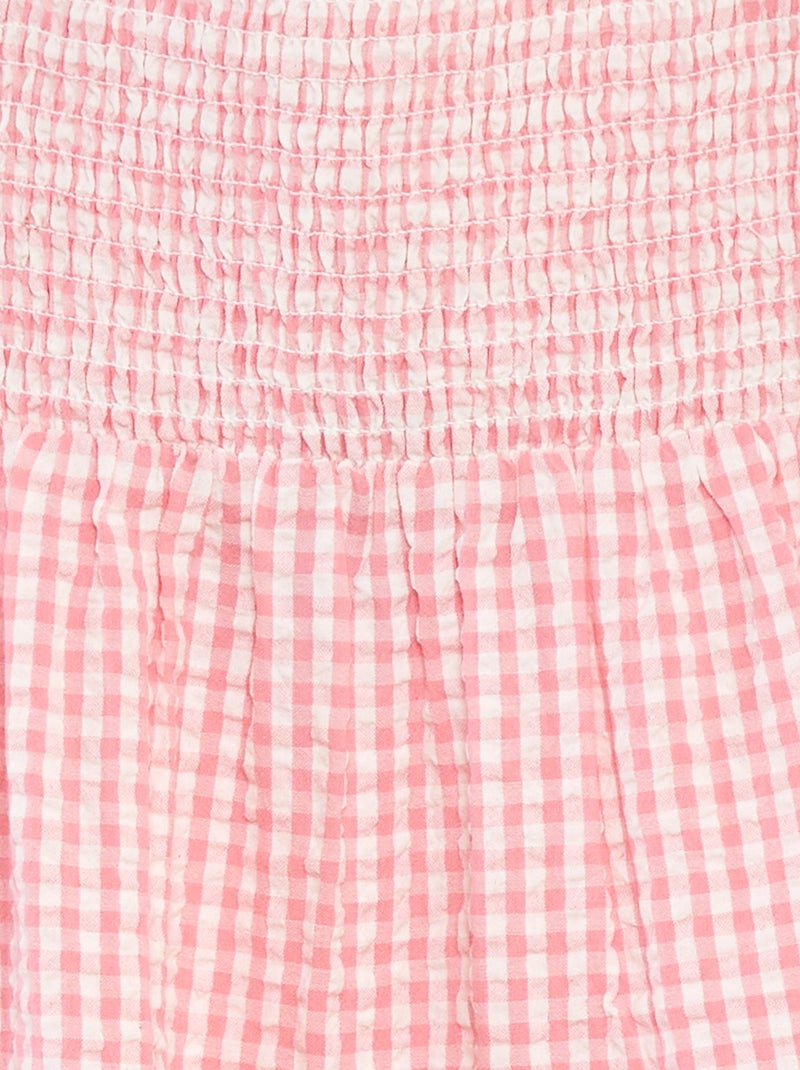 Vestido de crespón con fruncido superior - Rosa - Niña - 15.00€ - Kiabi