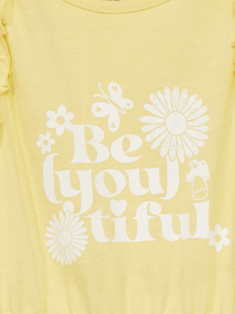 Vestido de punto con estampado - AMARILLO - 8.00€ - Kiabi