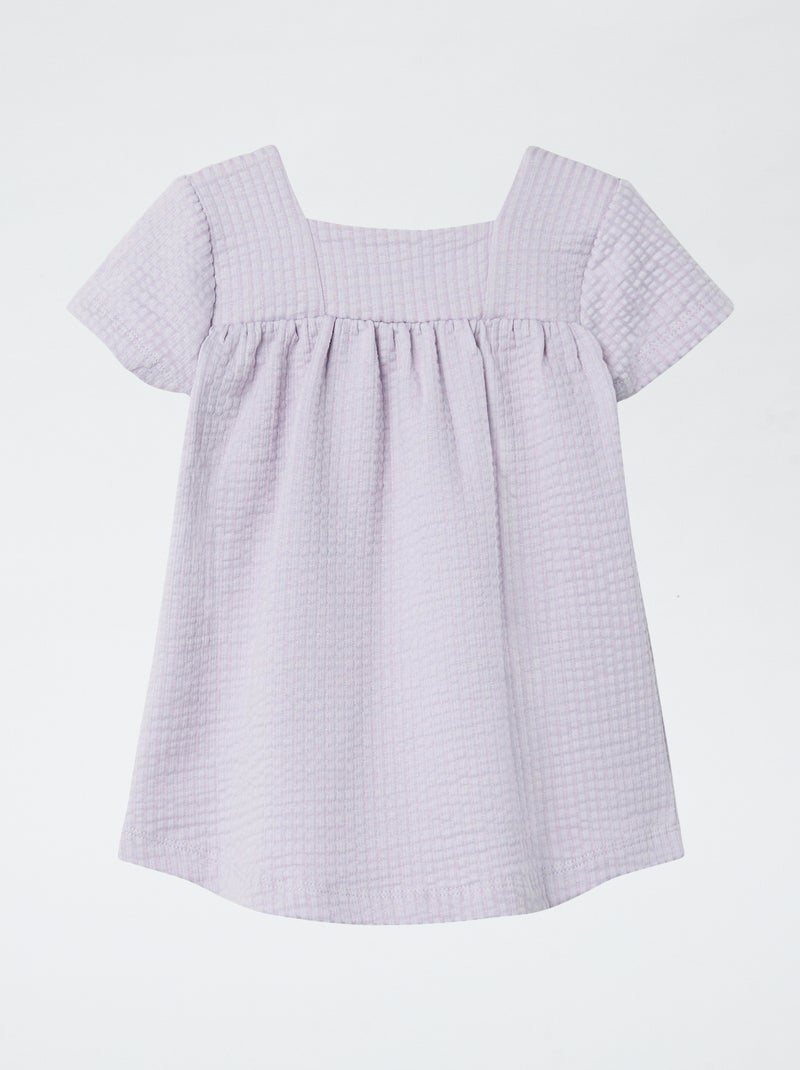 Vestido de punto gofrado 'Guppy' - PURPURA - Bebé niña - 14.00€ - Kiabi