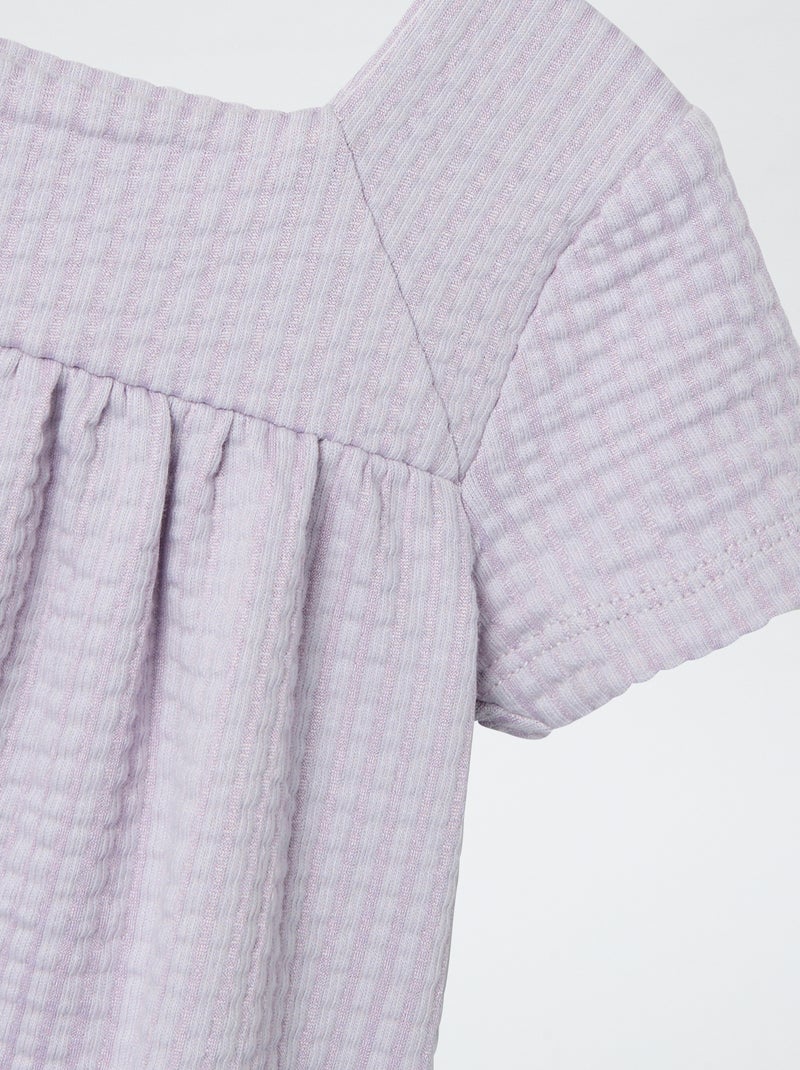 Vestido de punto gofrado 'Guppy' - PURPURA - Bebé niña - 14.00€ - Kiabi