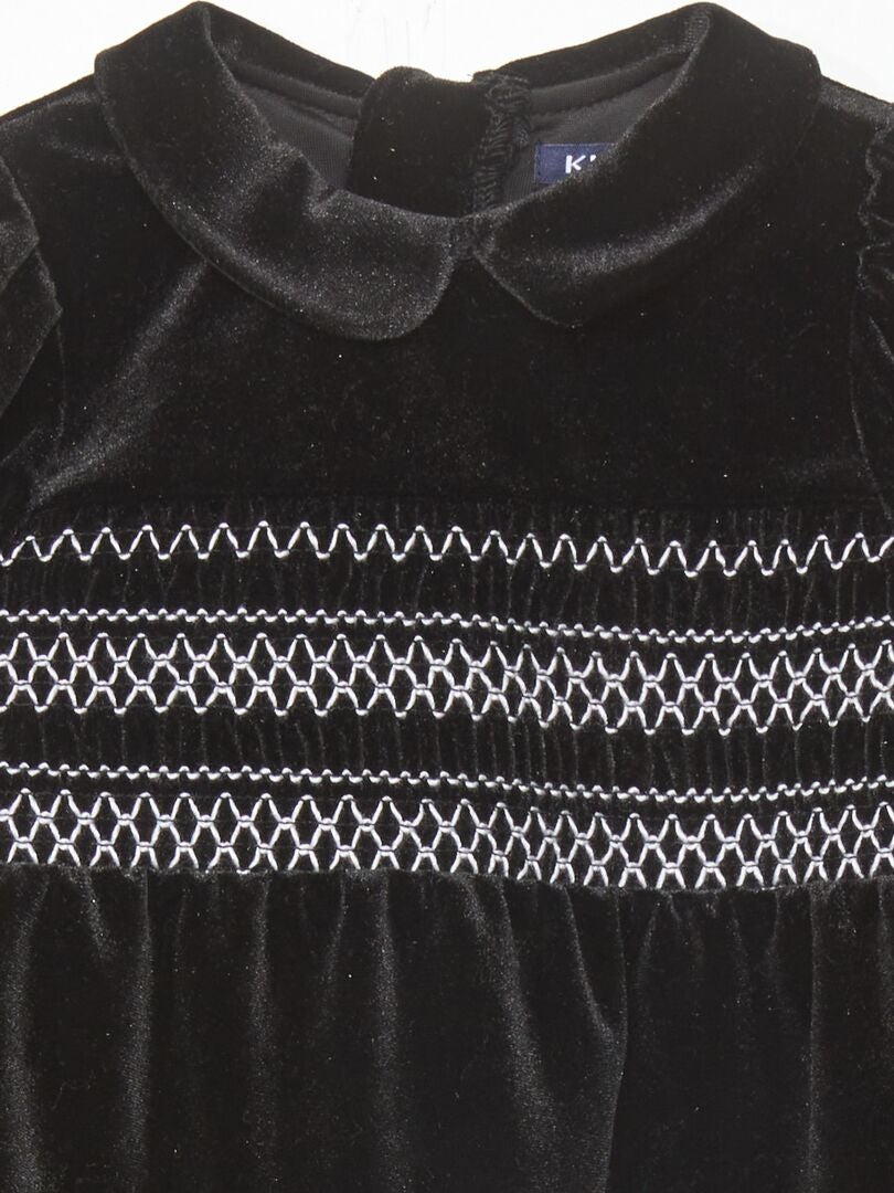 Vestido de terciopelo con cuello bebé - NEGRO - Kiabi - 15.00€