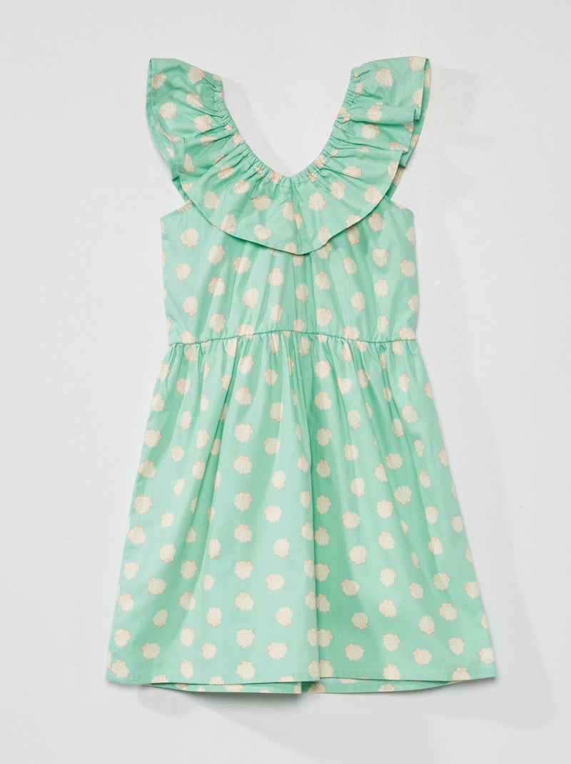 Vestido estampado con cuello bardot - VERDE - 9.00€ - Kiabi