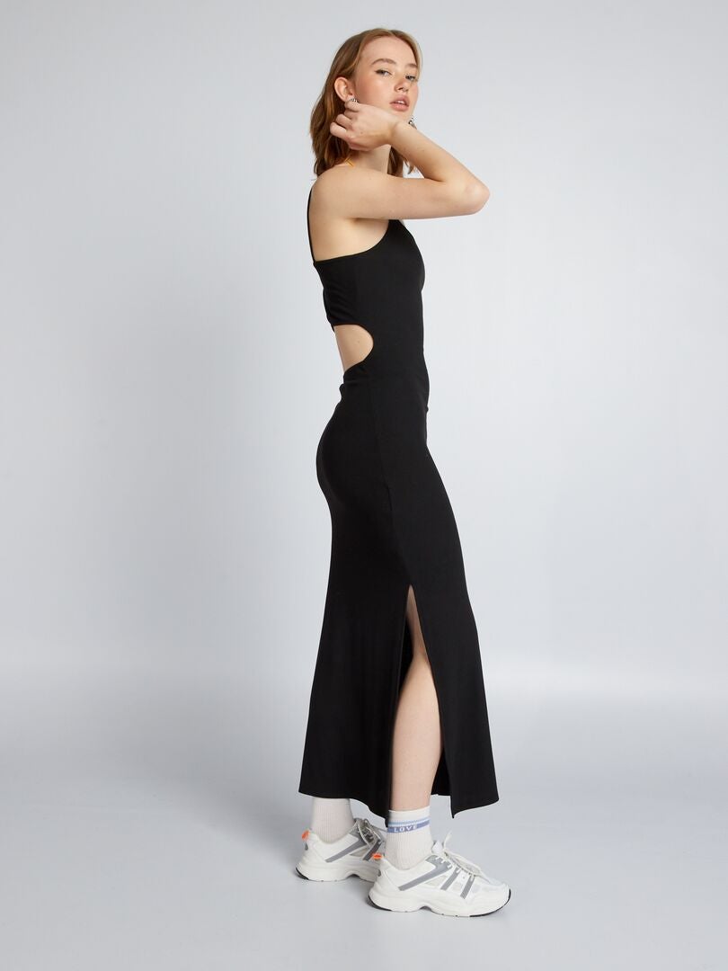 Vestido largo ajustado - Negro - Kiabi - 17.00€