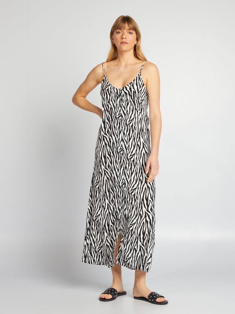 Vestido largo fluido de tirantes finos - NEGRO - Kiabi - 15.00€