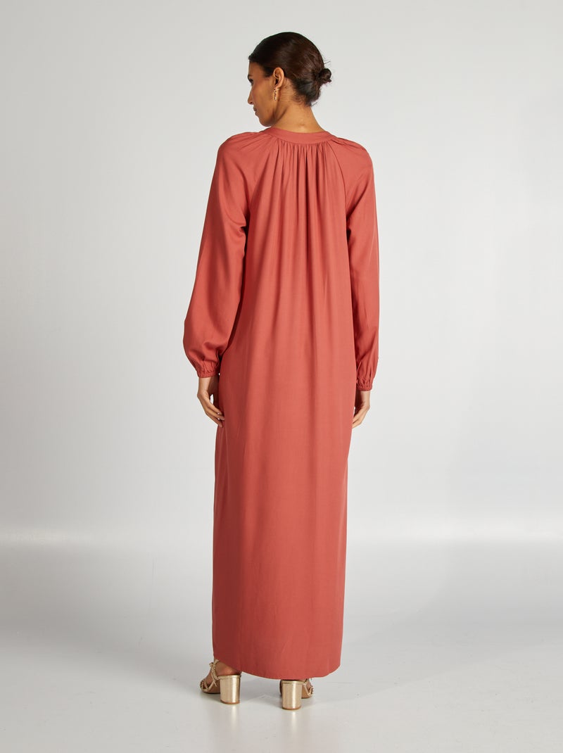 Vestido largo liso - ROJO - Mujer - 25.00€ - Kiabi