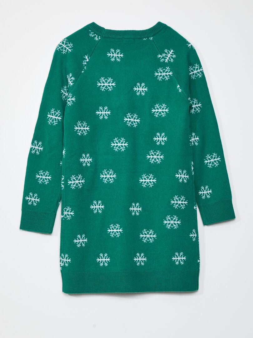Vestido tipo jersey de Navidad - VERDE - Kiabi - 12.00€