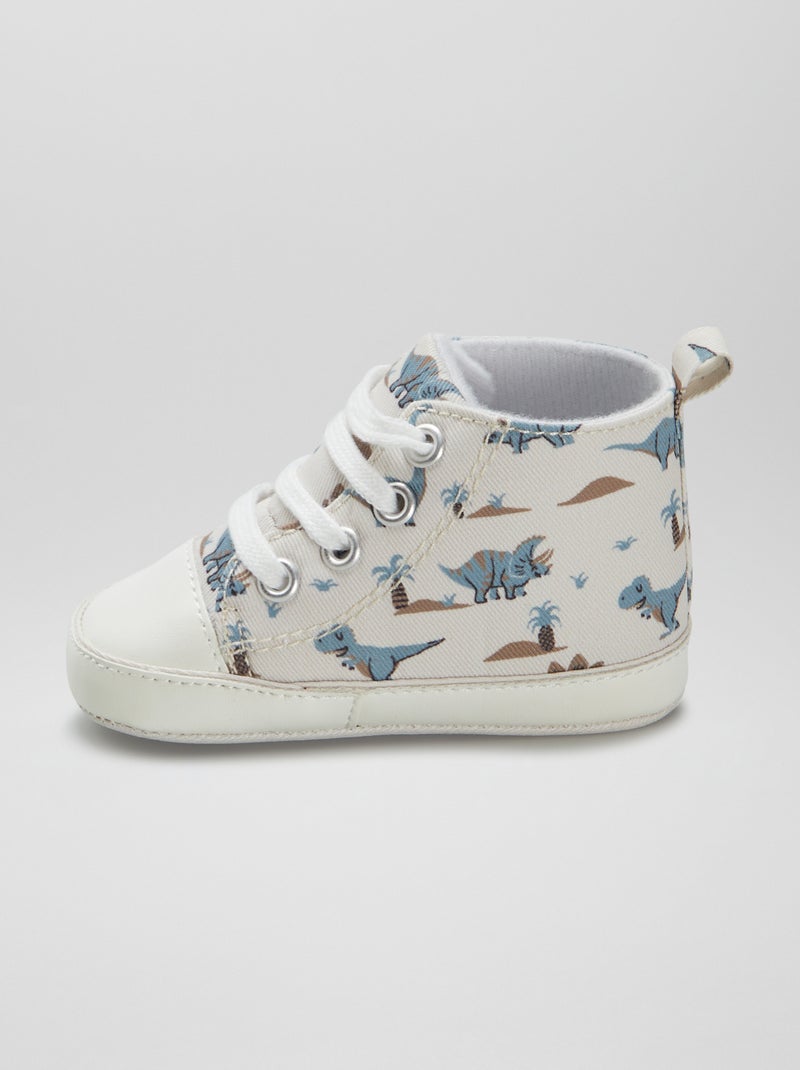 Zapatillas altas de tela - BEIGE - 6.00€ - Kiabi